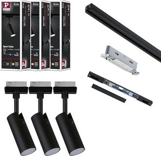 Paulmann 5227 URail LED spot sur rail Tubo kits de d&eacute;marrage 3x166lm 3x4,5W 3000K 230V noir mat