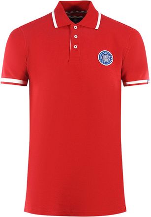 Aquascutum London Gesticktes Abzeichen Rotes Poloshirt