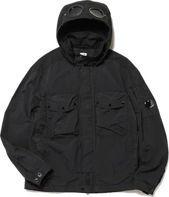 C.P. Company C.p. Company, Homme, Vestes, Noir, Taille: S Flatt Nylon Mixed Goggle Overshirt