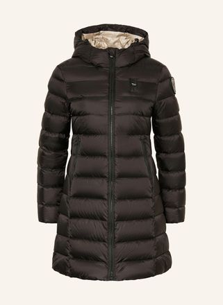 Blauer Daunenmantel Agnes schwarz