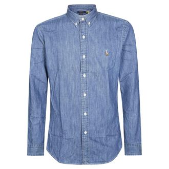 Polo Ralph Lauren Homme, Chemises, Bleu, Taille: S Chemise en Denim avec Logo