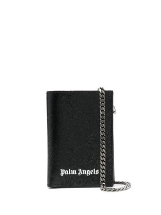 Palm Angels porte-cartes &agrave; d&eacute;tail de cha&icirc;ne - Noir