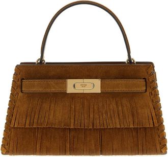 Tory Burch Femme, Sacs, Brun, Taille: ONE Size Mini Sac &agrave; Poign&eacute;e Sup&eacute;rieure Lee Radziwill en Su&egrave;de &agrave; Franges