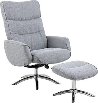 AC Design Furniture Sessel Wesley, B: 76 x T:127,5 x H: 108,5 cm, Stoff, Grau