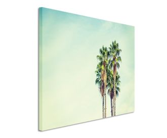 Paul Sinus Art Fotoleinwand 90x60cm Vintage Palmen in Los Angeles auf Leinwand exklusives Wandbild moderne Fotografie für ihre Wand in vielen Größen