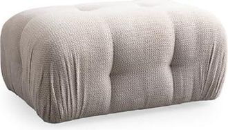 Atelier Del Sofa Elegant Cream Pouffe with Beech Wood Frame, 95x65x75 cm | Soft 100% Polyester Fabric, Includes Pillows, Black Plastic Legs | Perfect for Modern Living