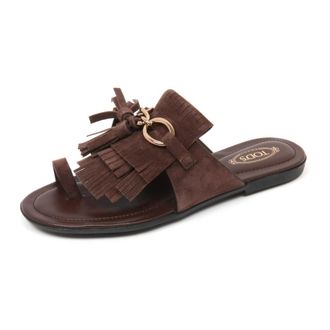 Tod's Fringe Sandale Made in Italy - - Shoes - Damen - Braun - 35 EU