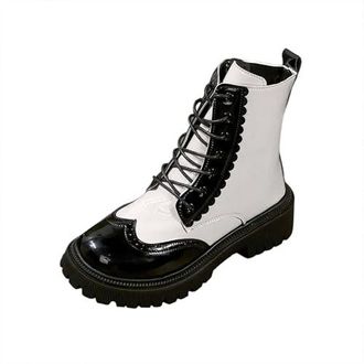 Generic Bottes &agrave; lacets pour femme - &Eacute;l&eacute;gantes et d&eacute;contract&eacute;es - Talon &eacute;pais - Antid&eacute;rapantes - Fermeture &eacute;clair lat&eacute;rale - Confortables - Pour lautomne et l