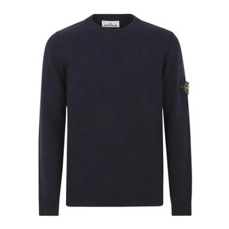 Stone Island Homme, Pulls, Bleu, Taille: 2XL Pull ras du cou en laine dagneau