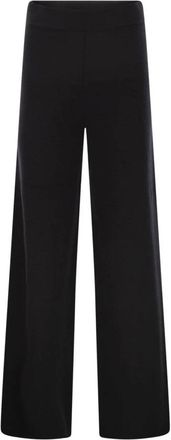 Max Mara Femme, Pantalons, Noir, Taille: 36 FR Wide Leg Knit Pantalons