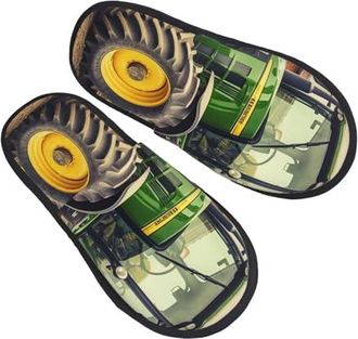 Generic Pantoufles Thème Du Tracteur Portative Slippers Antidérapantes Chaussons Maison Pour Hiver DIntérieur De Camping M