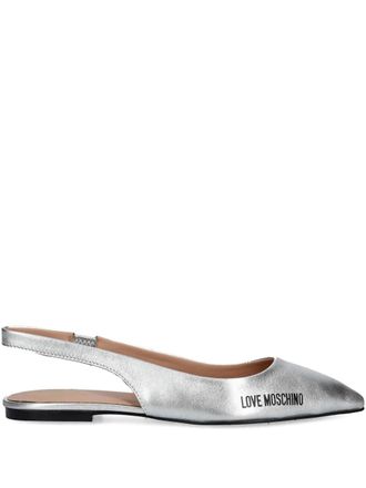 Love Moschino ballerines à logo imprimé - Argent
