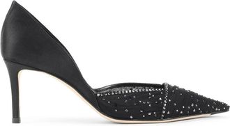 Giorgio Armani Femme, Chaussures, Noir, Taille: 38 1/2 EU Escarpins en Tulle, Satin et Strass