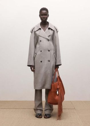 Mango Porte-cl&eacute;s cuir &agrave; franges orange - Femme - Taille unique - MANGO