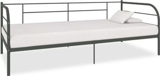 vidaXL Cadre de lit de repos Gris M&eacute;tal 90 x 200 cm