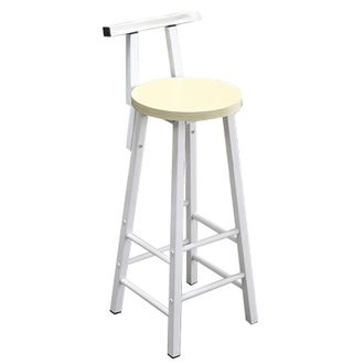 Generic Barhocker aus Massivholz mit R&uuml;ckenlehne und Metallbeinen - Esszimmerstuhl in Tresenh&ouml;he f&uuml;r K&uuml;cheninsel, Wohnzimmer, Bar - Langlebig und stilvoll