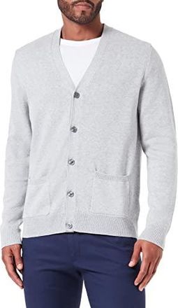Amazon Essentials Cardigan en coton pour homme, gris clair chiné, taille XXL