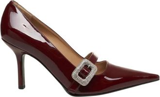 Gender Hohe Schuhe - Red Patent Leather Pumps With Delicate Ankle Strap - Gr. 38,5 (EU) - in Schwarz - f&uuml;r Damen