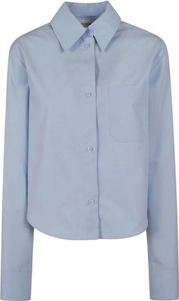 Max Mara Femme, Blouses et Chemises, Bleu, Taille: 38 FR Camicia pliss&egrave; dietro Ceppo