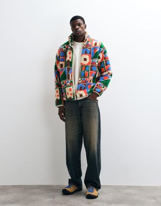 Napapijri polaire jacquard zipp&eacute;e int&eacute;grale multicolore