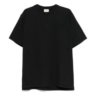 Autry Schwarzes T-Shirt mit Rundhalsausschnitt und Logo-Patch - - Tops - Herren - Schwarzk - S