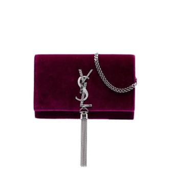 Saint Laurent Pre-owned Kate Velvet Shoulder Bag - - Pre-owned - Damen - Lila - ONE SIZE