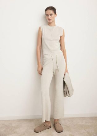 Mango Kurz&auml;rmliger Strickcardigan beige - Damen - M - MANGO