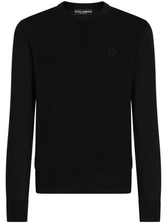 Dolce & Gabbana pull à logo brodé - Noir