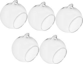 Holibanna 5 Stück Teiliges Hängedekor mit Flachem Boden Borosilikatglas und Hanfseil Romantische Hochzeitsszene Vielseitig für Party Zuhause und Büro Glatte Obe