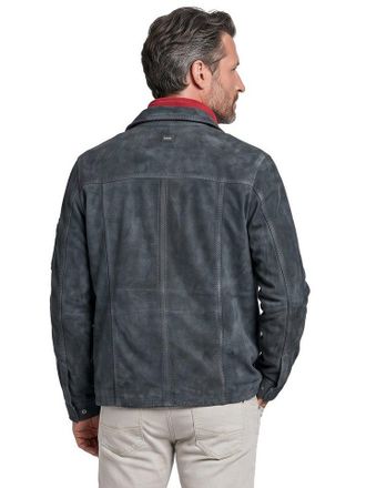 Engbers Lederjacke Herren Lammlederjacke mit verdeckter Knopfleiste, Marineblau