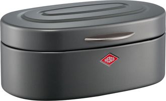 WESCO Wesco Single Elly Brotkasten in der Farbe graphit matt, pulverbeschichtetes Stahlblech, Lüftungslöcher und stabiler Handgriff