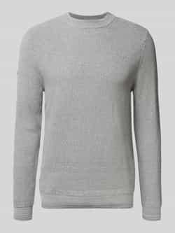 Superdry Strickpullover mit gerippten Abschl&uuml;ssen