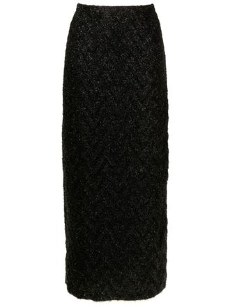 Gloria Coelho jupe mi-longue à taille haute - Noir