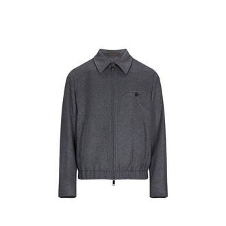 Slowear Bomber Primo en laine vierge et cachemire m&eacute;lang&eacute;s