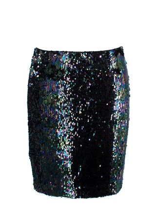 Alexander Terekhov Teal and Purple Sequin Mini Skirt Size S