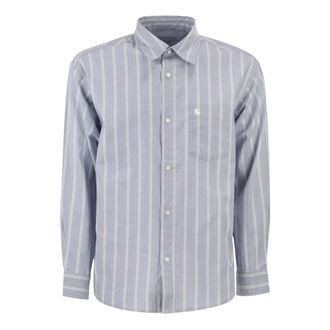 Carhartt Work in Progress Homme, Chemises, Bleu, Taille: S Beale Striped Cotton Shirt
