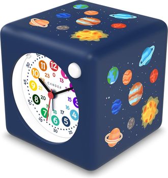 Cander Berlin MNU 1210 G Kinderwecker lautlos Licht Weltraum Snooze Beleuchtung ohne Ticken Jungen Mädchen Kinderzimmer