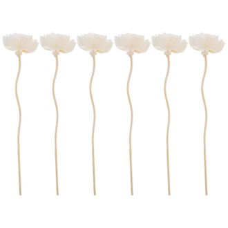 Angoily 6 St&uuml;ck Rattan Duftst&auml;bchen mit Bl&uuml;tenkopf 5cm Nat&uuml;rlicher Raumduft Diffusor f&uuml;r Aromatherapie Dekorative Schilfdiffusor Nachf&uuml;llung f&uuml;r Zuhause und G