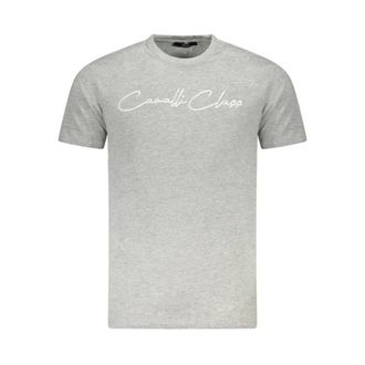 Cavalli Klassisches Baumwoll-T-Shirt - - Tops - Herren - Grau - L