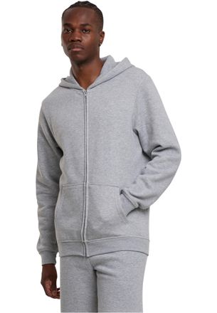 Urban Classics Herren Basic Essential Zip Hoody - Kapuzenjacke mit Rei&szlig;verschluss im Regular Fit - Sweatjacke f&uuml;r Alltag & Freizeit, Heathergrey, 5XL