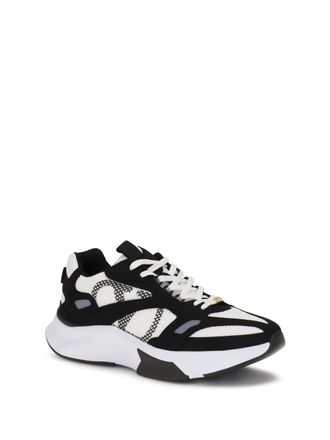 Valentino Garavani Mens Demivee Mesh And Suede Sneakers Bianco-Nero-Grigio C-Nero-Bia-Ne-Ne Upper: Fabric; Sole: Rubber Bianco/nero/grigio C/nero/bia-ne-ne