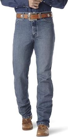 Wrangler Jean de cowboy pour homme - Coupe ajustée - Bleu - 30 W/36 L