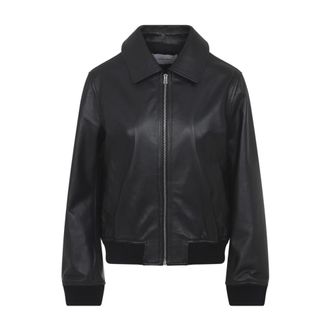 Yves Salomon Femme, Vestes, Noir, Taille: 40 FR Veste en cuir dagneau