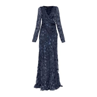 Etro Robe Longue Imprim&eacute;e - Femme - Robes - Bleu - Taille: 38 FR