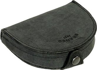 Ledershop24 Homme en Cuir schütter schüttbörse kleingeldbörse Porte Monnaie Porte-Monnaie en Cuir de Vachette huilé Lame aiguisée & Noir Breite ca. 9 cm/Höhe ca. 