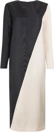 Roberto Cavalli Diagonal gestreiftes Midikleid mit Satin-Finish - - Dresses - Damen - Schwarzk - S