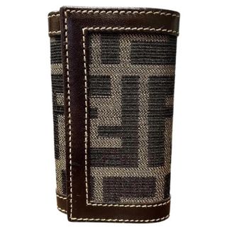 Fendi Pre-owned Zucca Canvas Leather Key Case - - Pre-owned - Damen - Braun - ONE SIZE