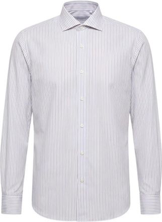 PESERICO Gestreiftes Baumwollhemd - - Shirts - Herren - Braun - L