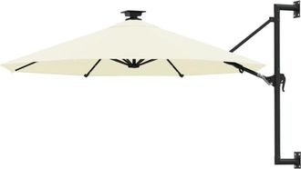 vidaXL Vidaxl - Parasol mural avec m&acirc;t m&eacute;tallique et led 300 cm Sable