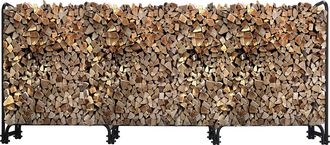 Quick Star Metall Kaminholzregal Anthrazit 272 x 25 x 95 cm Garten Kaminholzunterstand 1,0 m&sup3; / 1,5 SRM Stapelhilfe